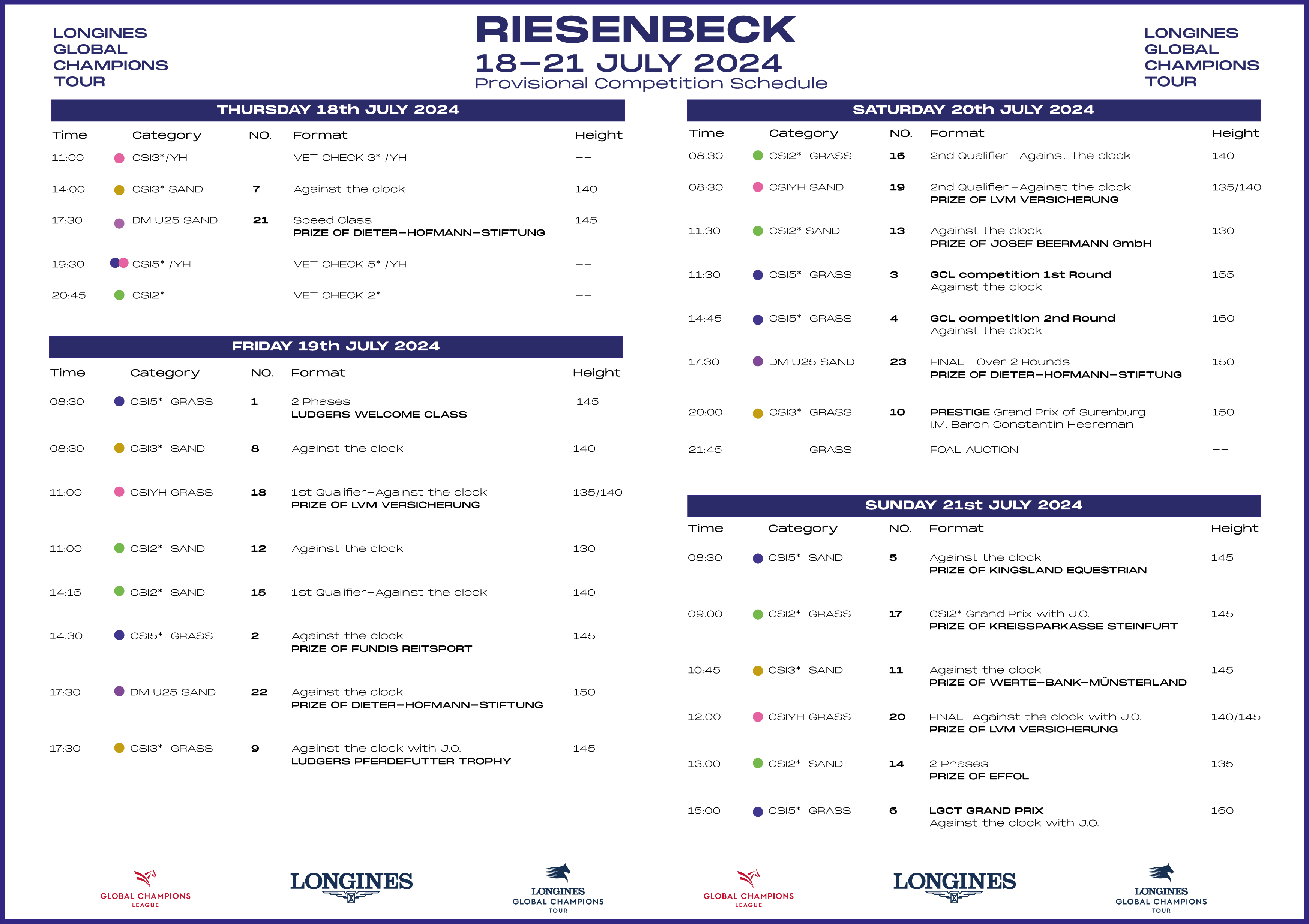 Riesenbeck International - Schedule